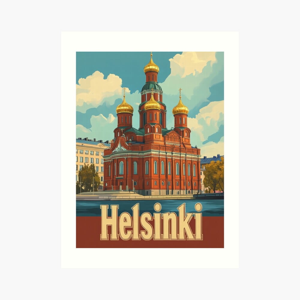 Kna Prints - Kir 4795 - A Stunning Red-Brick Church With Golden Domes ...