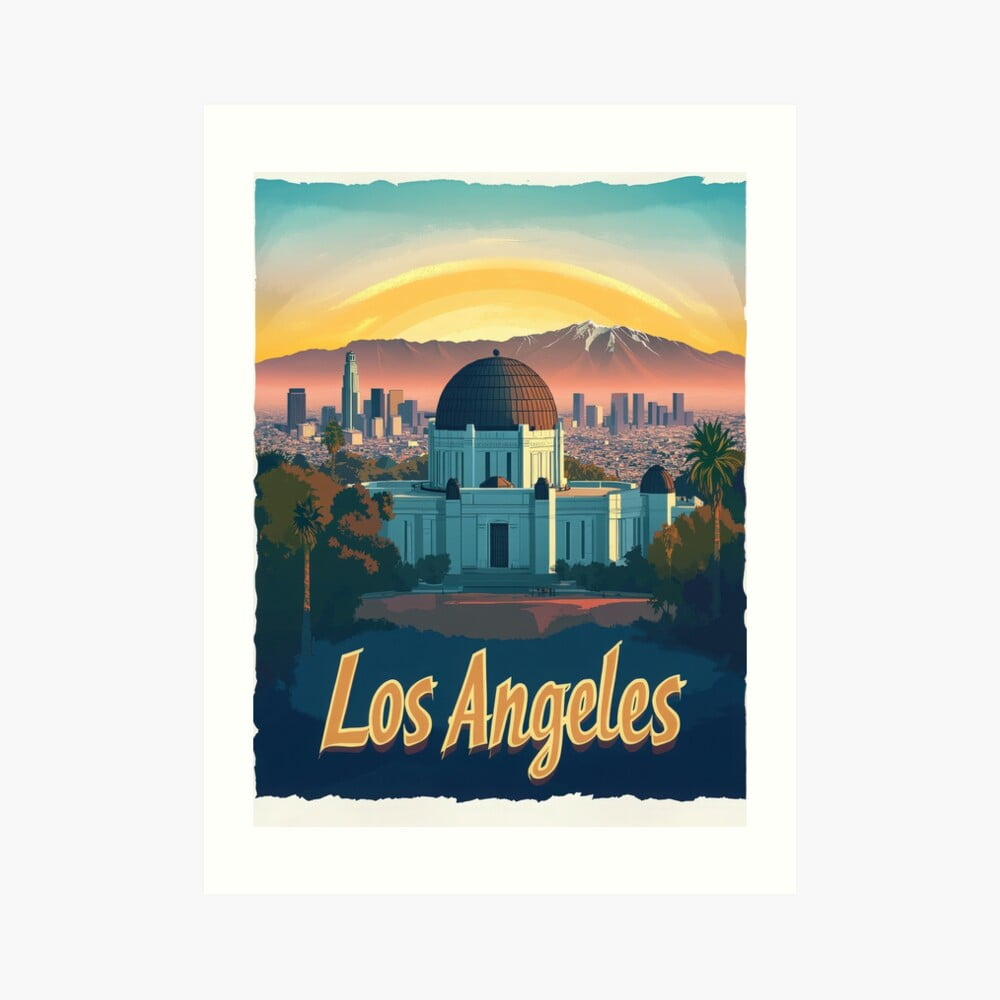 Kna Prints - Kir 4811 - This Retro Travel Poster Captures Los Angeles ...