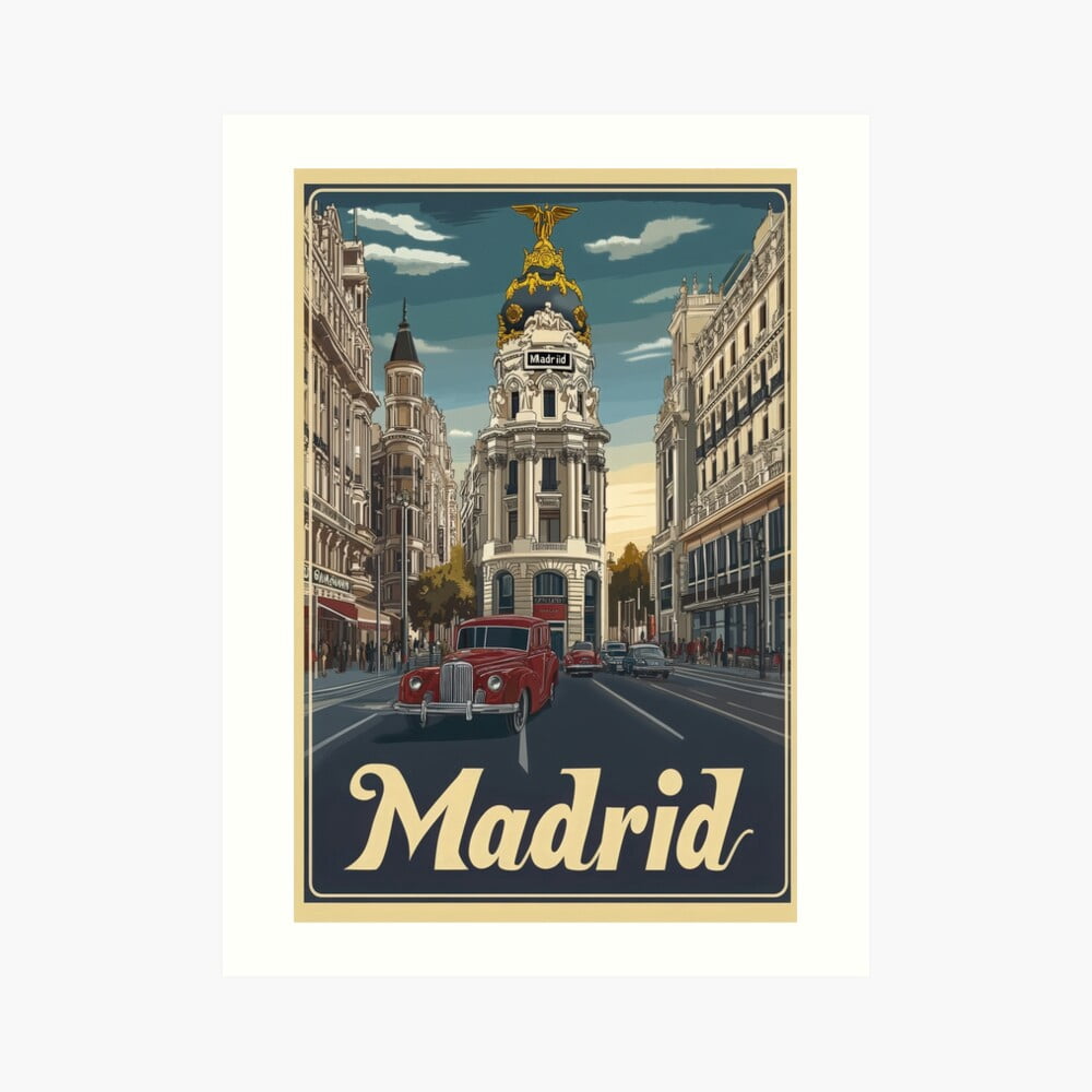 Kna Prints - Kir 4813 - A Classic Red Car Drives Through The Streets Of ...