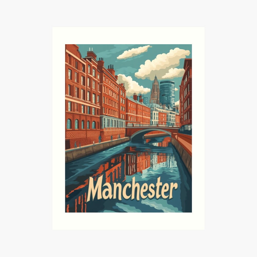 Kna Prints - Kir 4814 - This Vibrant Travel Poster Captures Manchesters ...