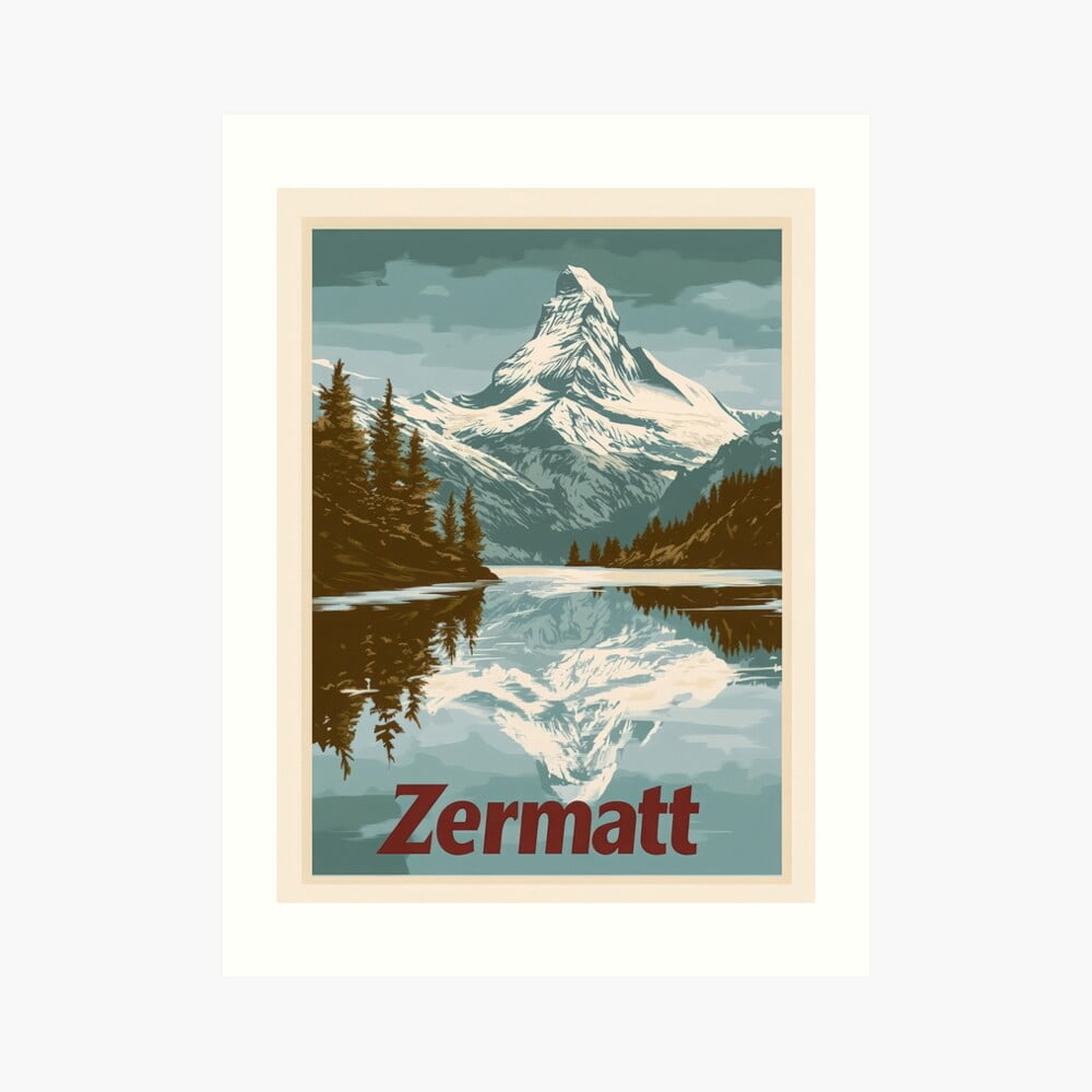 Kna Prints - Kir 4930 - This Travel Poster Showcases Zermatts Stunning ...