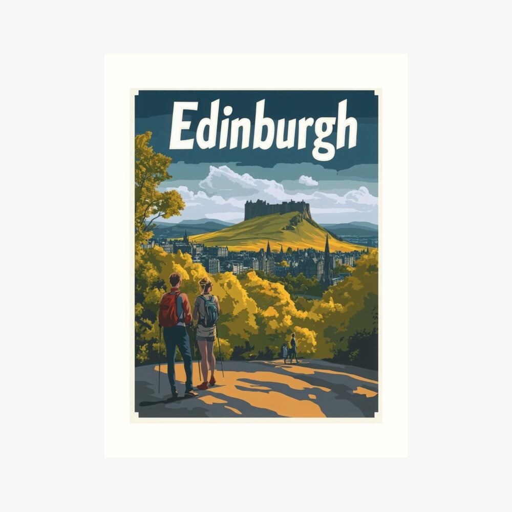 Kna Prints - Kir 4977 - Two Hikers Admire The Breathtaking Skyline Of ...