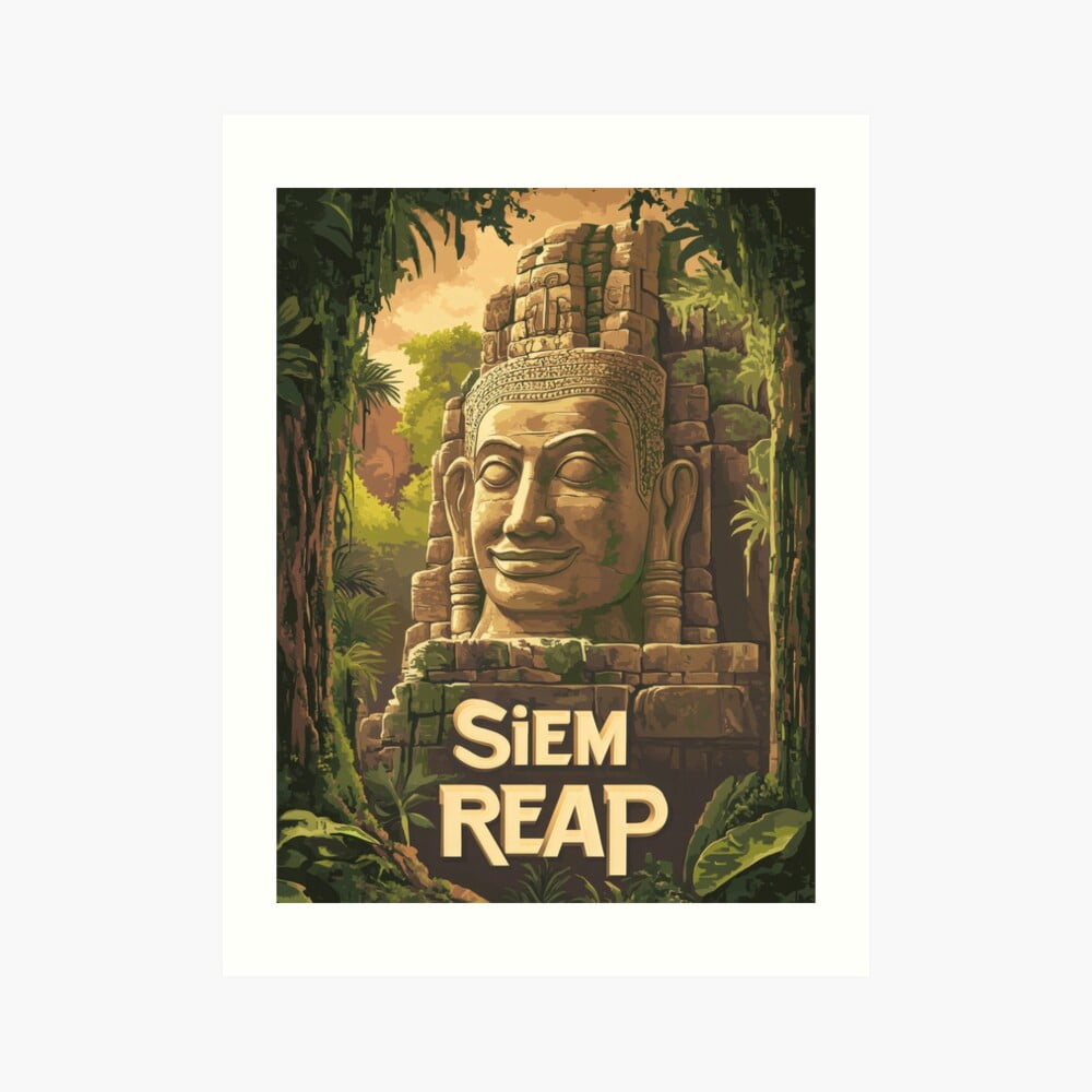 Kna Prints - Kir 5014 - An Ancient Stone Face Statue Of A Serene Figure ...