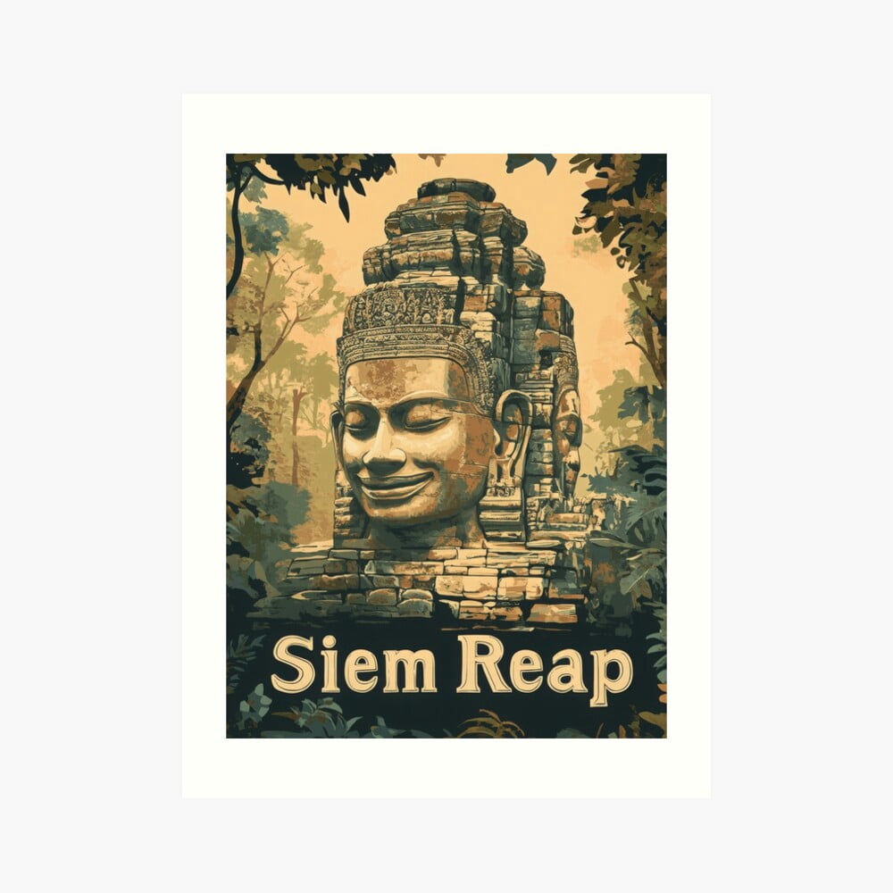 Kna Prints - Kir 5015 - Majestic Stone Sculptures Of Smiling Faces Rise ...