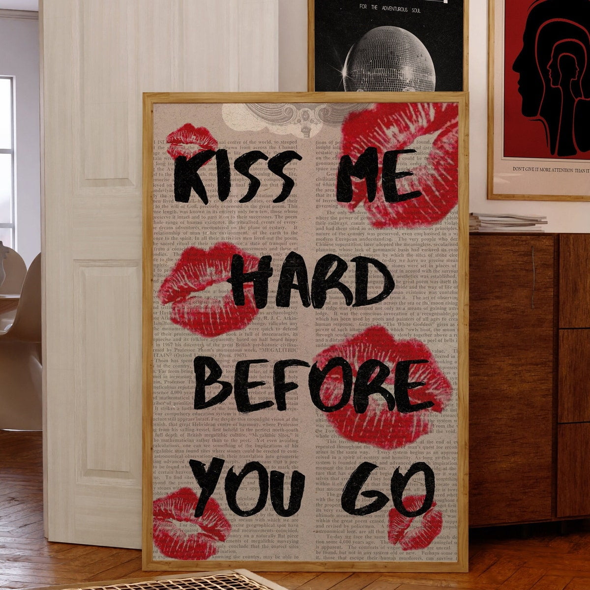Kna Prints - Kiss Poster, 70S Poster, Red Wall Art, Trendy Wall Art ...