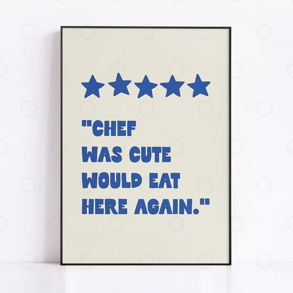 Kna Prints - Kitchen Chef Print, Home Decor, Food Poster, Retro Food ...