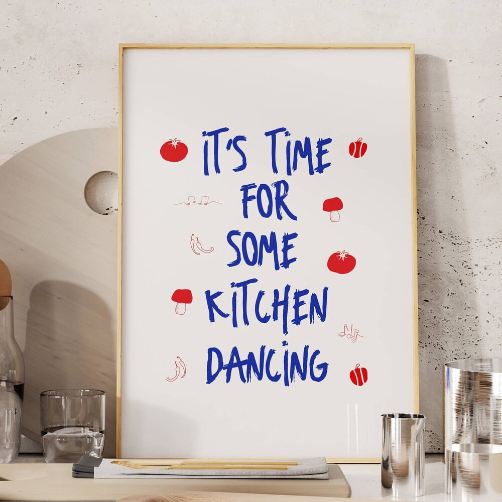 Kna Prints - This Kitchen Is For Dancing, Aesthetic Kitchen Wall Poster ...
