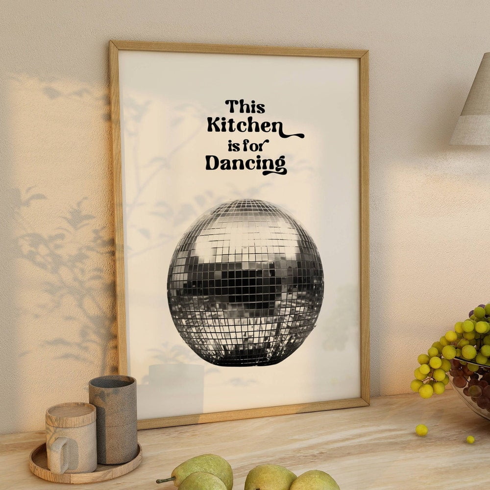 Kna Prints - This Kitchen Is For Dancing, Aesthetic Kitchen Wall Poster ...