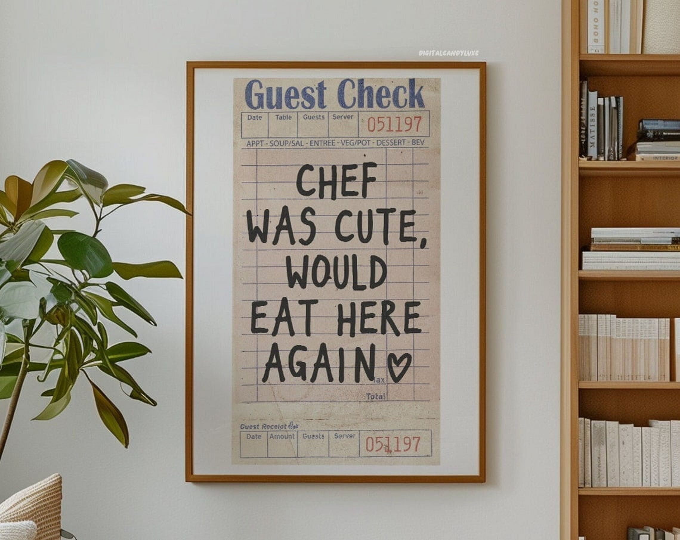 Kna Prints - Kitchen Decor Chef Was Cute Wall Art Print S Wall Decor ...