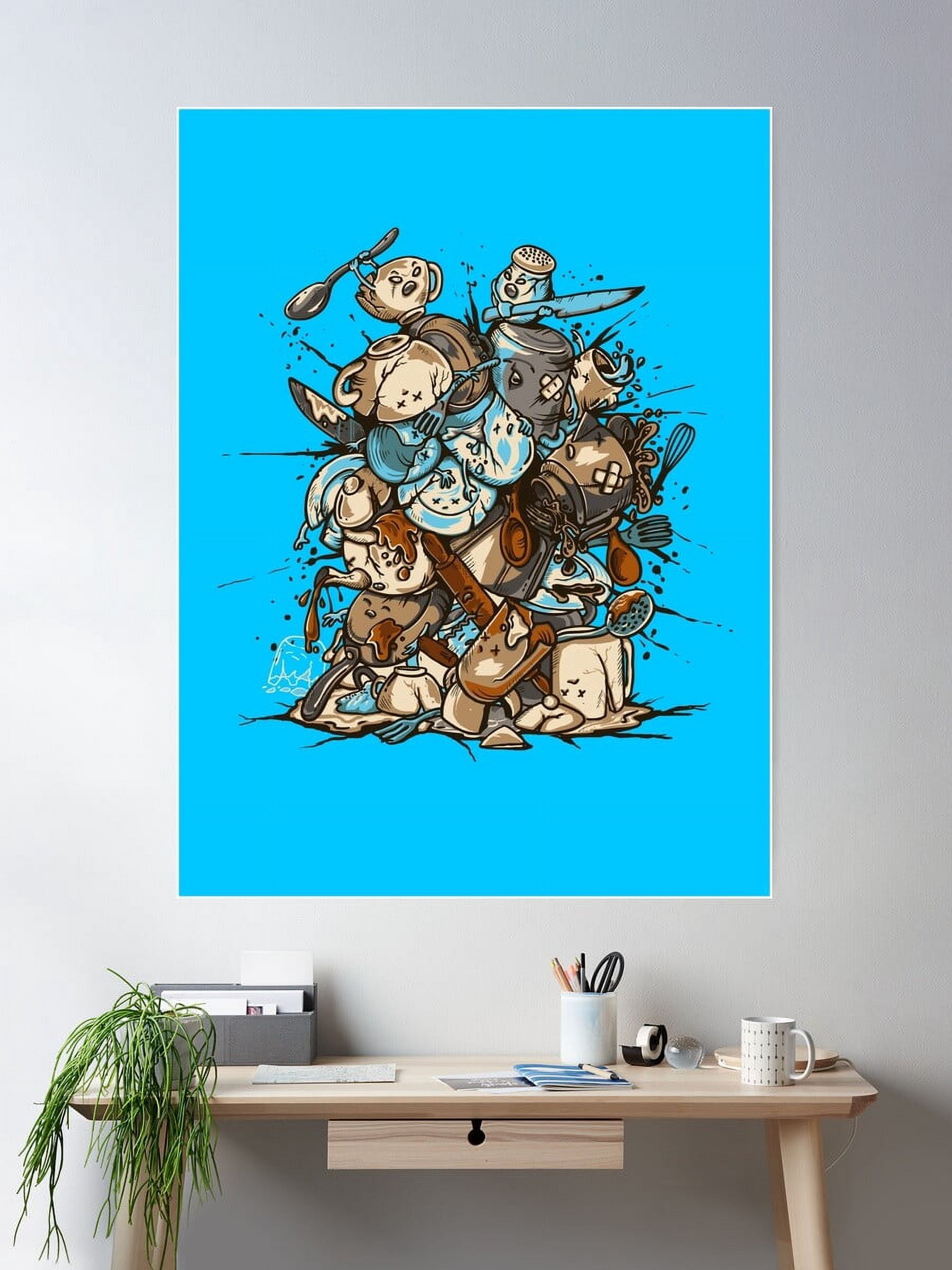 Kna Prints - Kitchen Fight Poster Wall Art, Modern Wall Decor For ...