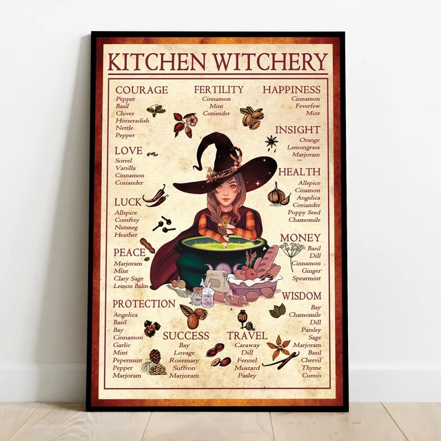 Kna Prints - Kitchen Witchery Poster, Witches Poster, Witches Magic ...