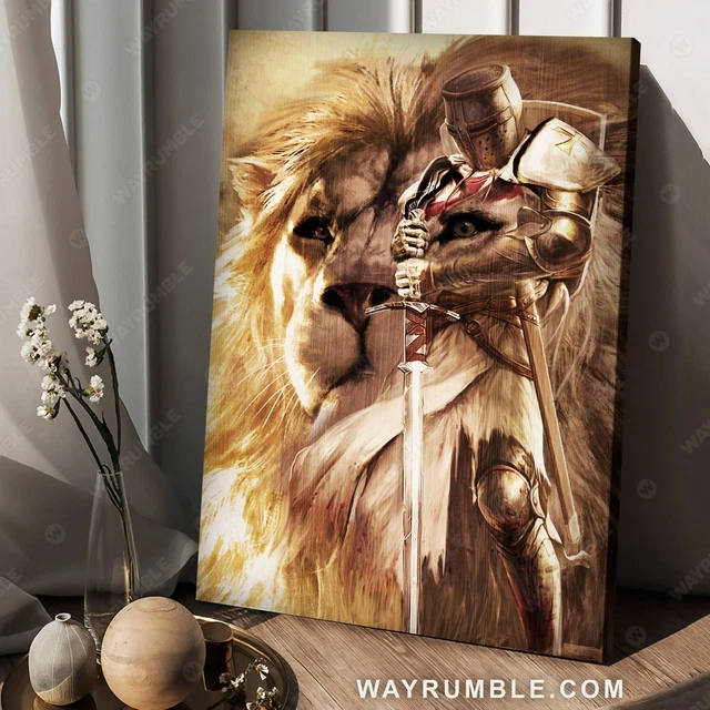 Kna Prints - Knight Of God, The Lion Of Judah, Warrior Painting, Under ...