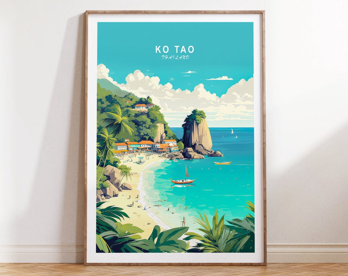 Kna Prints - Ko Tao Thailand Travel Poster, Ko Tao Poster, Ko Tao ...