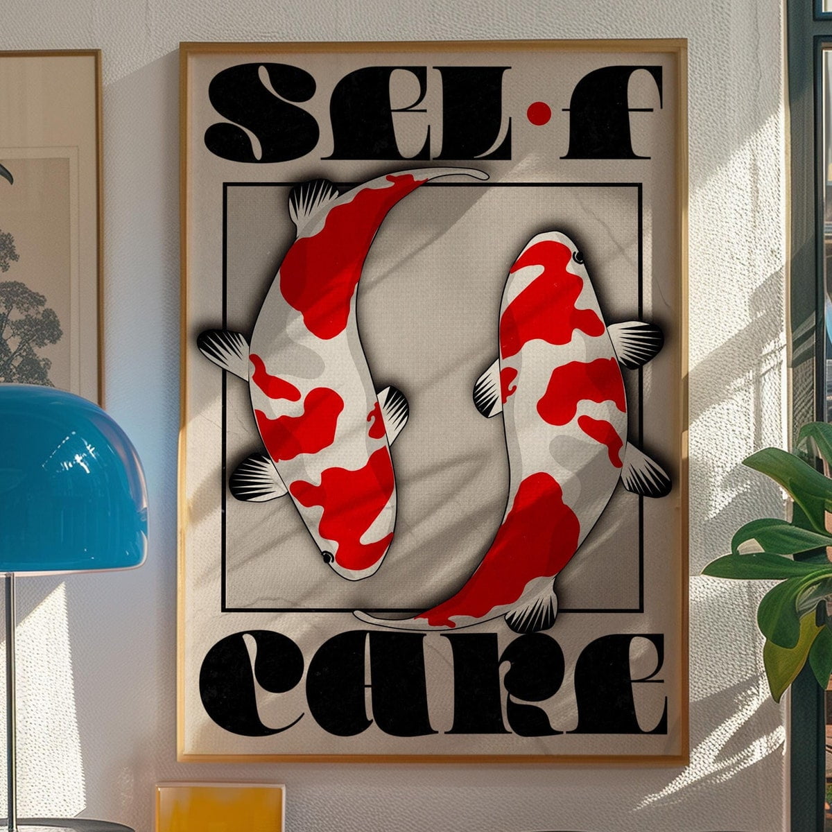 Kna Prints - Koi Poster, Red Wall Art, Bedroom Wall Decor, Animal ...