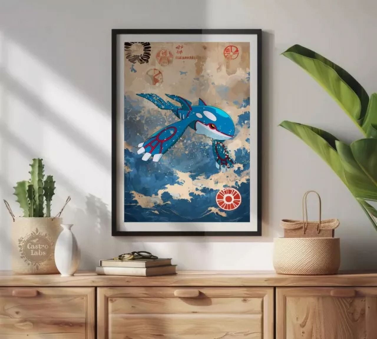 Kna Prints - Kyogre Pokemon Poster - Japanese Tapestry Style Ocean ...