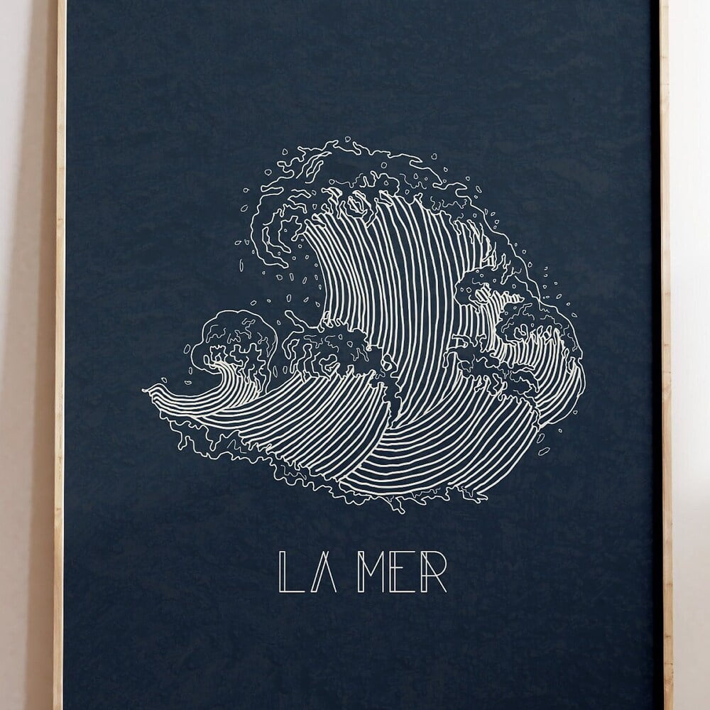 Kna Prints - La Mer Print Vintage Ocean Poster Coastal Home Decor ...