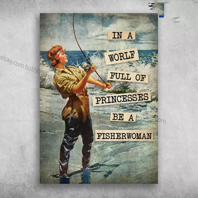 Kna Prints - Lady Fishing, Fishing On The Beach - In A World Full Of ...