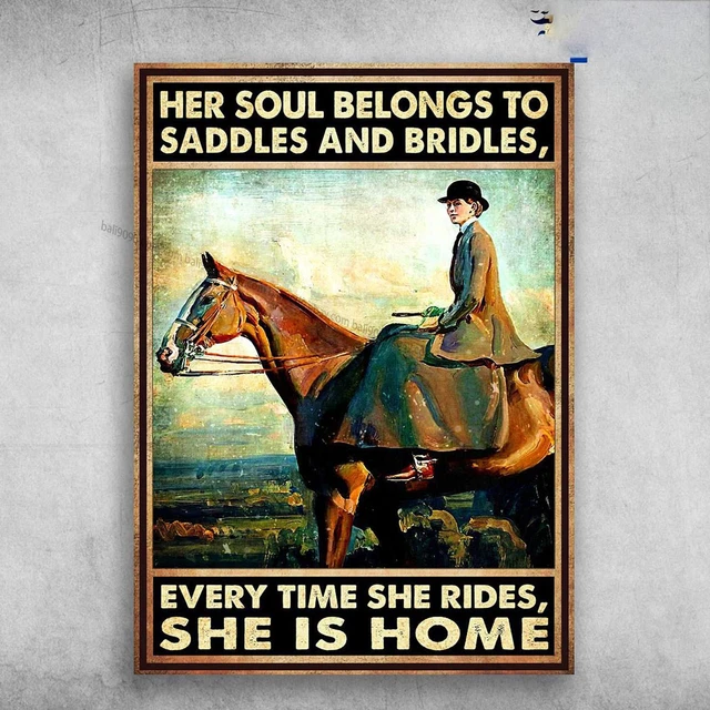 Kna Prints - Lady Riding Horse - Her Soul Belongs To, Saddles And ...
