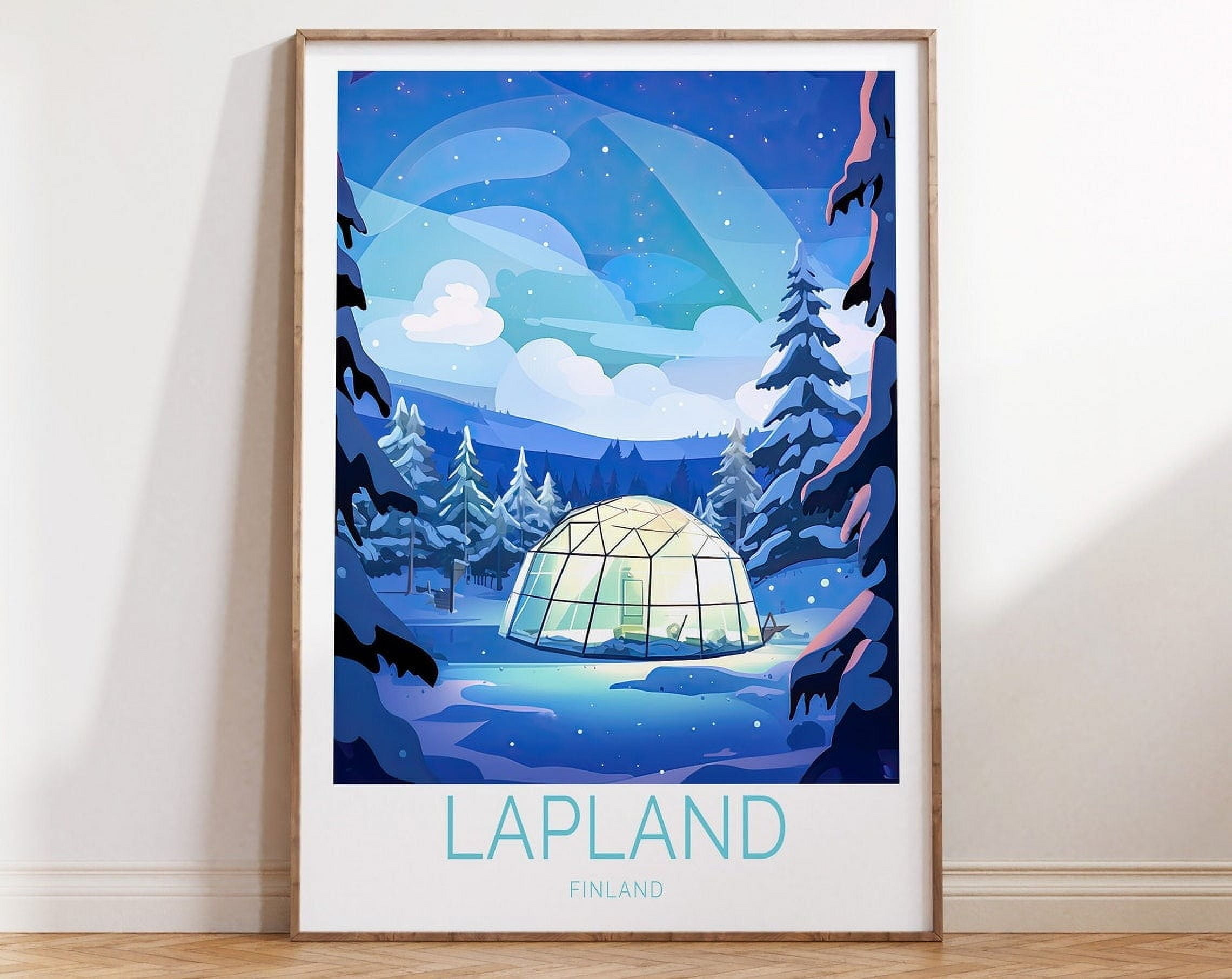 Kna Prints - Lapland Finland Travel Poster, Lapland Finland Wall Art ...