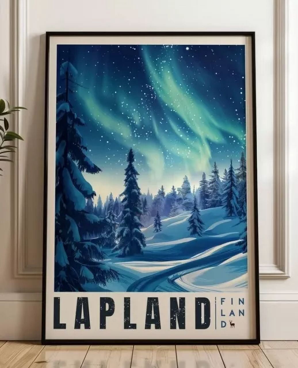 Kna Prints - Lapland Finland Travel Poster - Scandinavian Wall Art ...