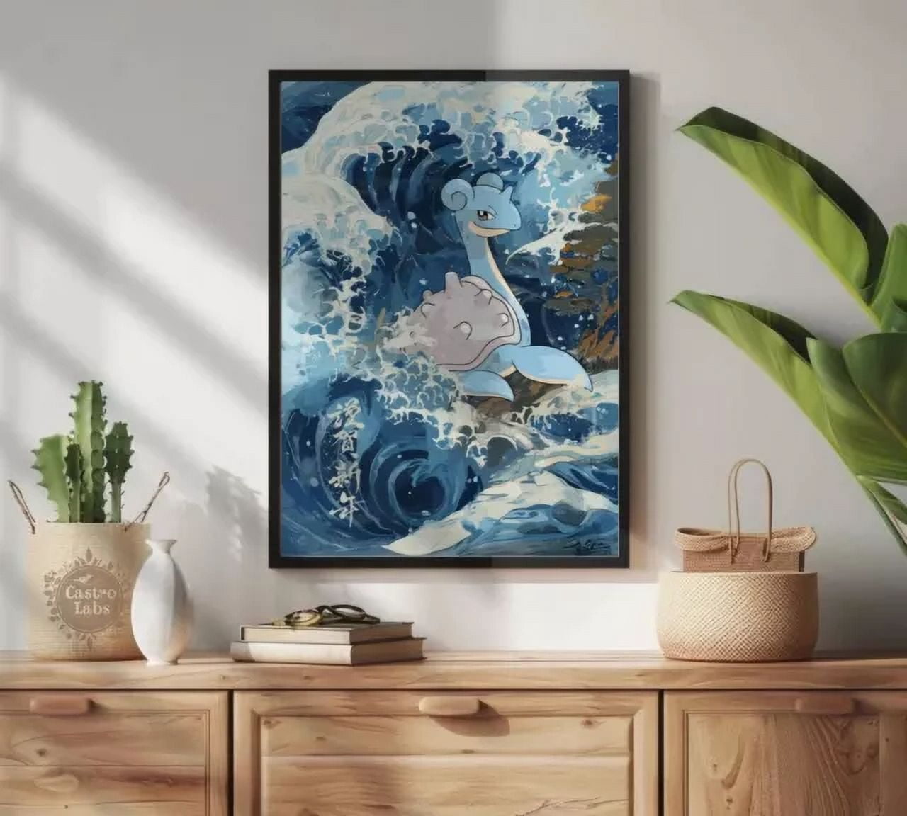 Kna Prints - Lapras Pokemon Poster - Japanese Tapestry Style Ocean Art ...