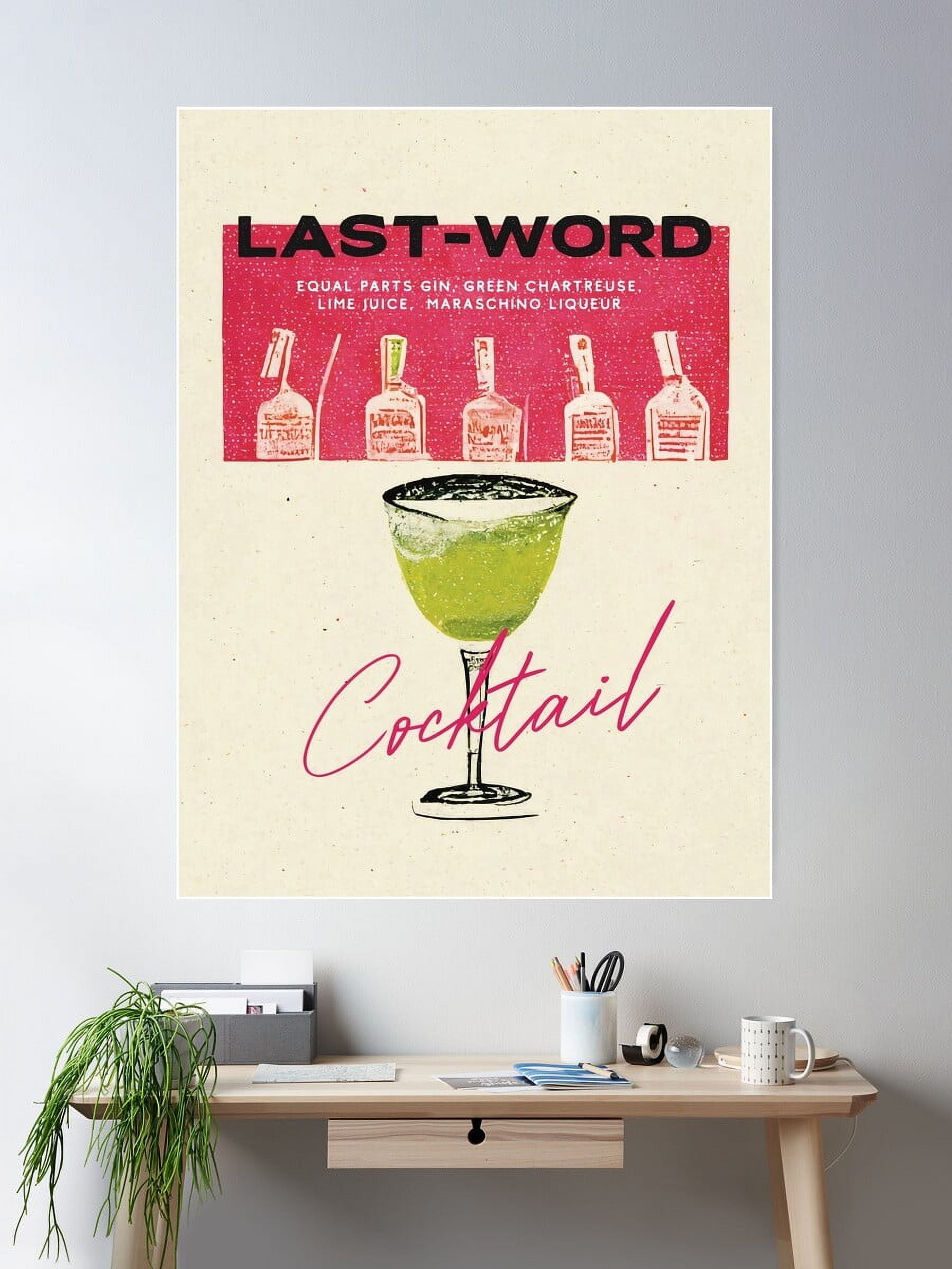 Kna Prints - Last Word Retro Cocktail Poster Movie Bar Prints, Vintage ...