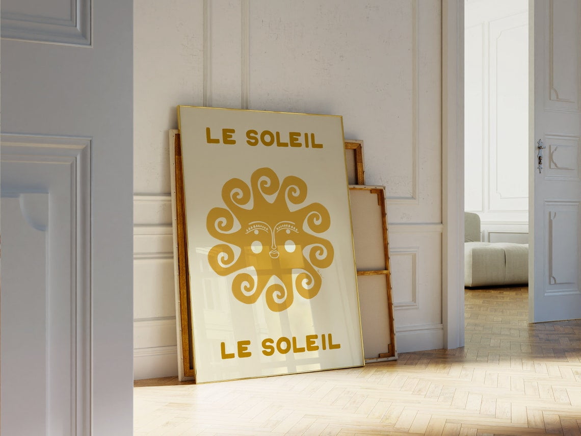 Kna Prints - Le Soleil Wall Art, Boho Summer Print, Aesthetic Sun ...
