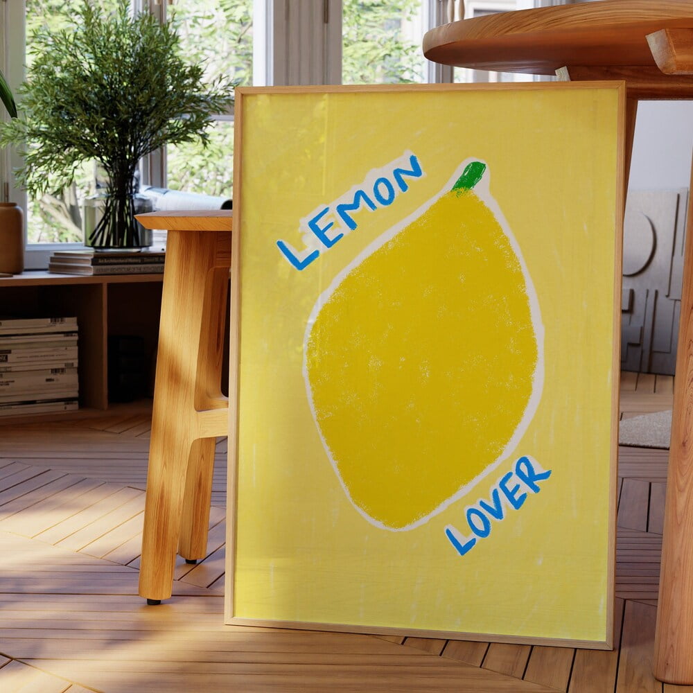 Kna Prints - Lemon Lover Poster, Fruit Poster, Modern Kitchen Wall Art ...