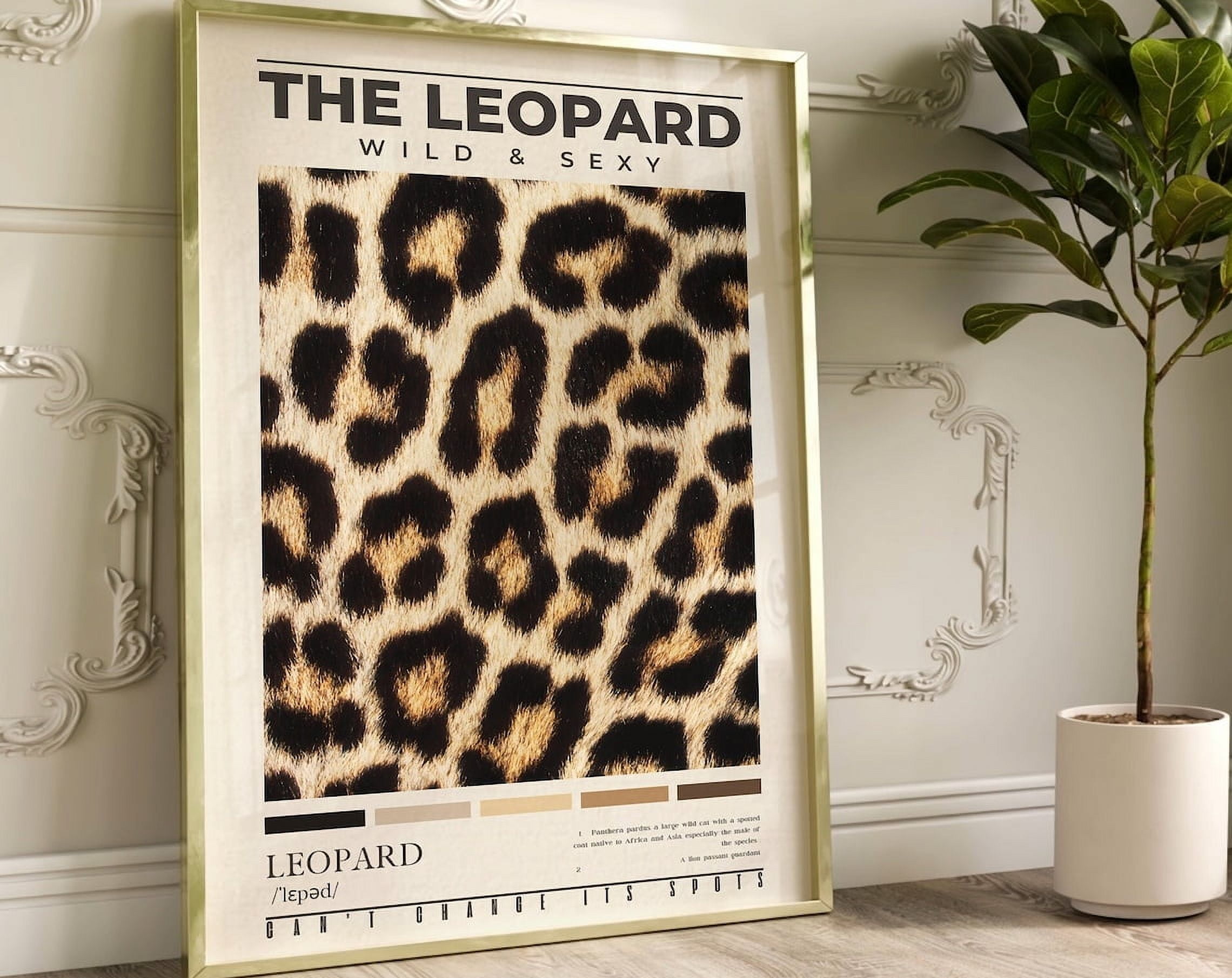 Kna Prints - Leopard Wall Art, Leopard Pattern Poster, Preppy Above Bed ...