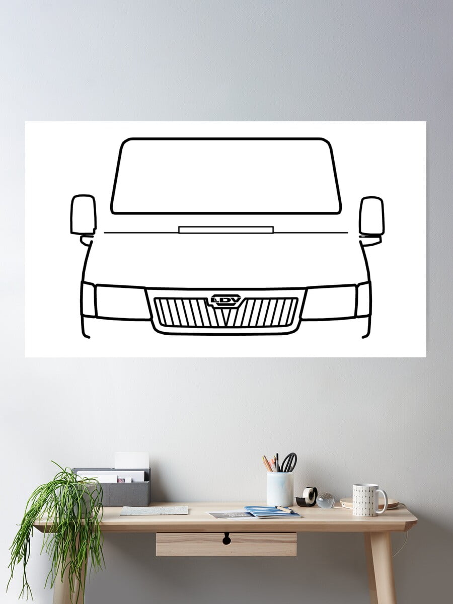 Kna Prints - Leyland Ldv Pilot 1990S-2000S Classic Van Black Outline ...