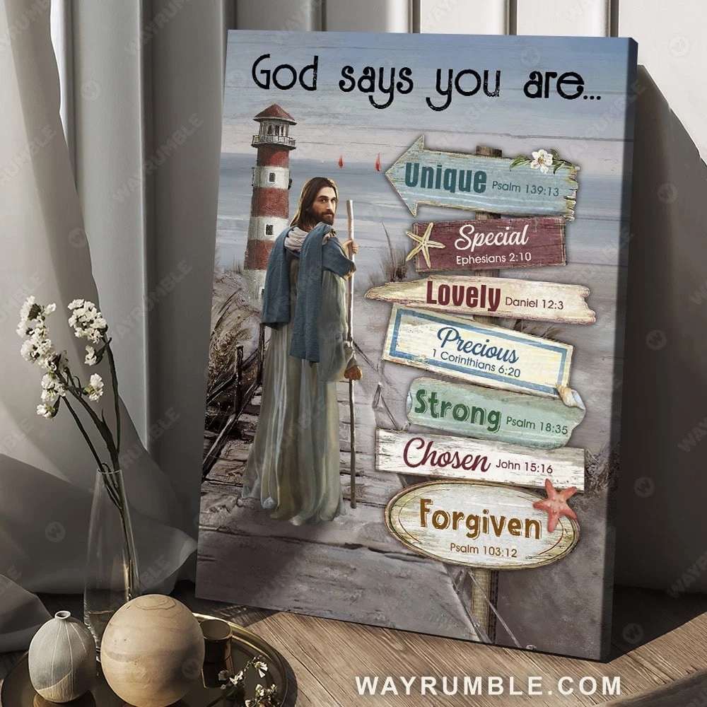 Kna Prints - Life Of Jesus, Lighthouse Drawing, Ocean, God Says You Are ...