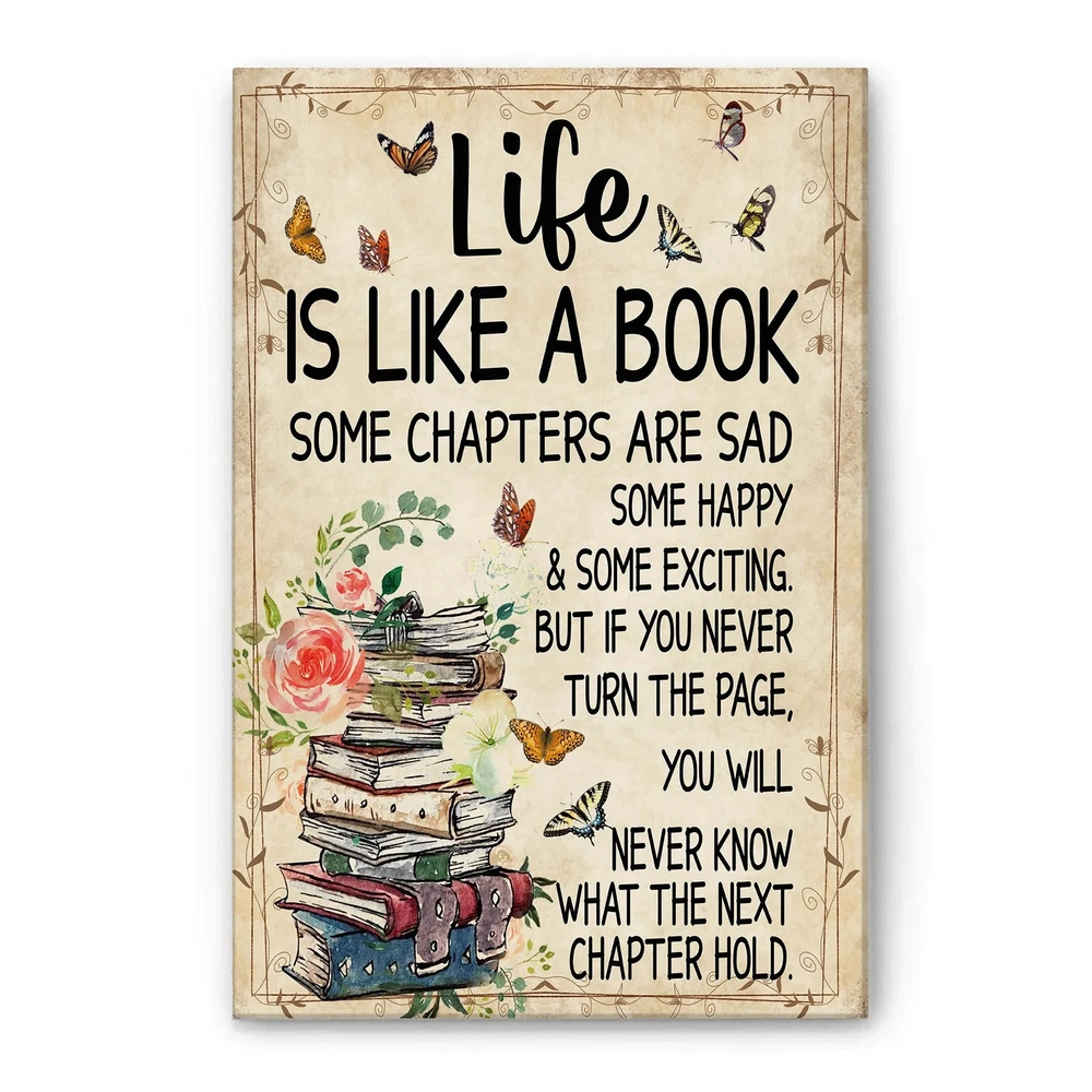 Kna Prints - Life Is Like A Book Inspirational Quotes Gifts For Readers ...
