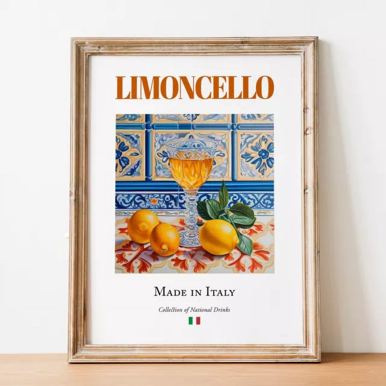 Kna Prints - Limoncello Maiolica Tile Print, Italian Lemon Liqueur Wall ...
