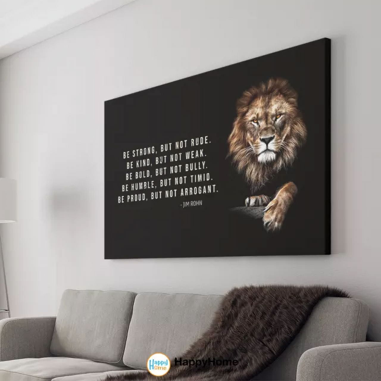 Kna Prints - Lion Be Strong Jim Rohn Motivational Inspirational Quotes ...
