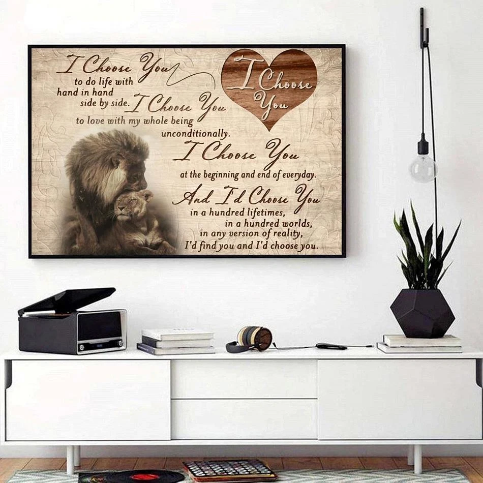 Kna Prints - Lion I Choose You To Do Life With Hand In Hand Side By ...