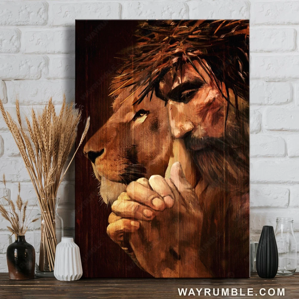 Kna Prints - Lion Of Judah, Jesus Painting, Praying With God - Jesus ...