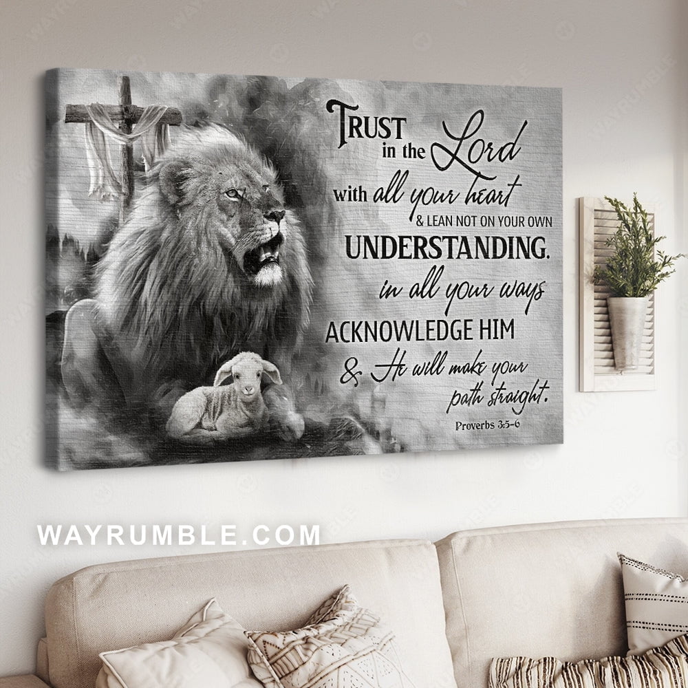 Kna Prints - Lion Of Judah, Lamb Of God, Wooden Cross, Trust In Lord ...