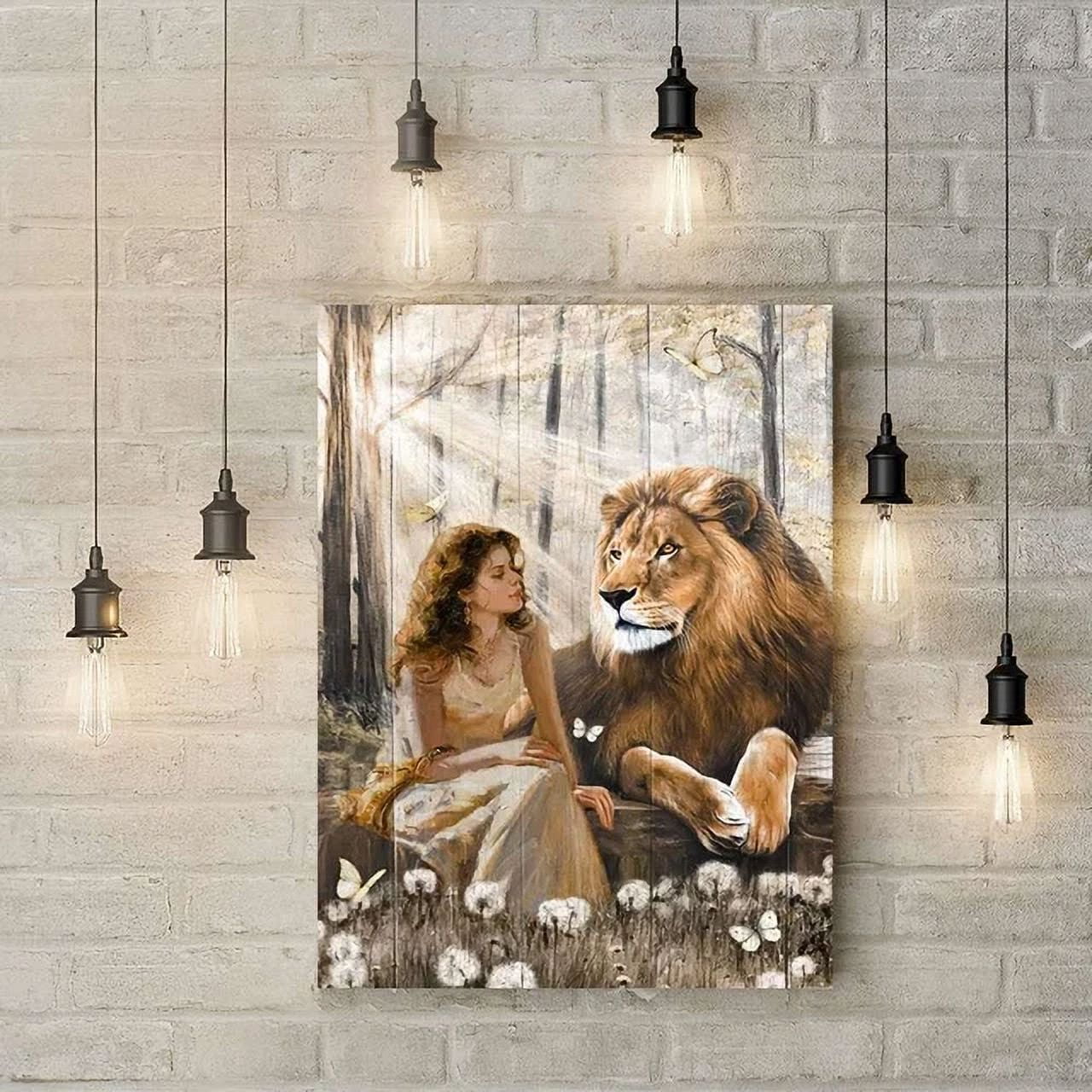 Kna Prints - Lion Of Judah And Pretty Girl Poster, Wall Art Print For ...
