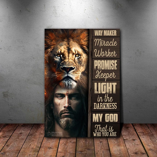 Kna Prints - Lion Of Judah, Just Pray Vertical L Art, God Jesus And ...