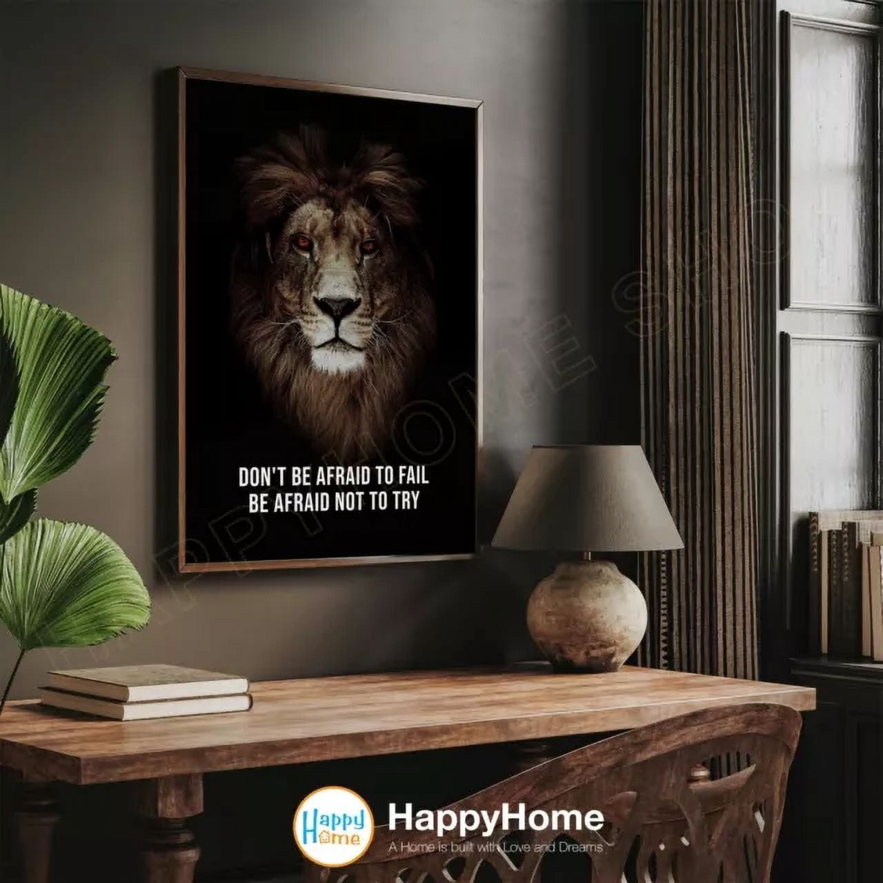 Kna Prints - Lion Wall Art Don'T Be Afraid To Fail Motivational Quote ...