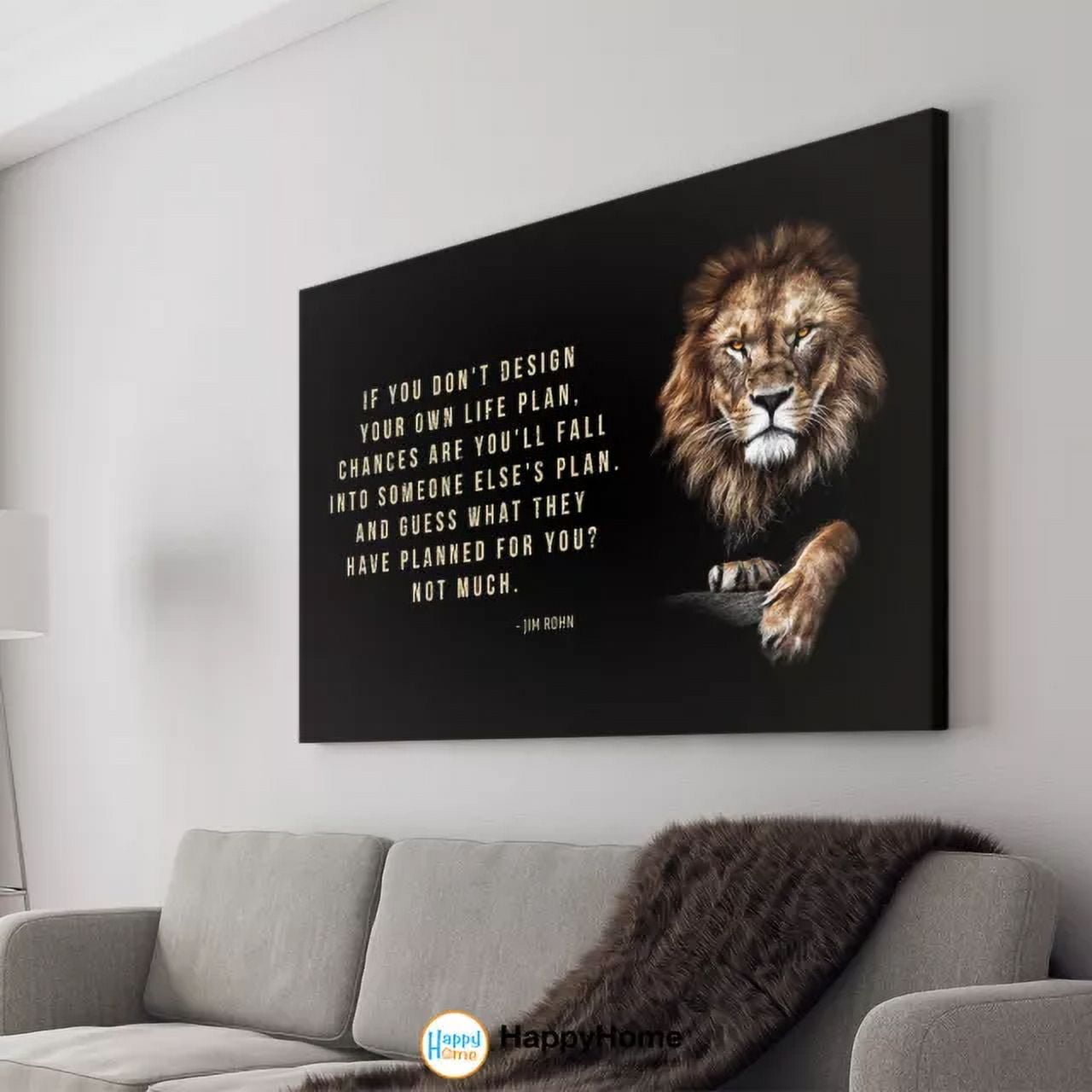 Kna Prints - Lion Wall Art Jim Rohn Quotes Inspirational Wall Art ...
