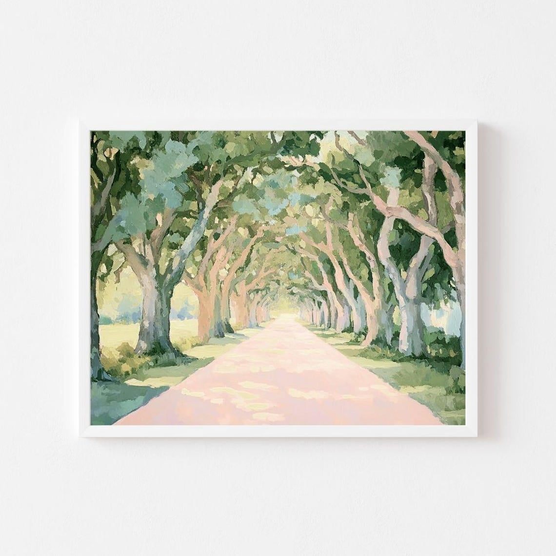 Kna Prints - Live Oak Tree Landscape Painting Pastel Southern Wall Art ...