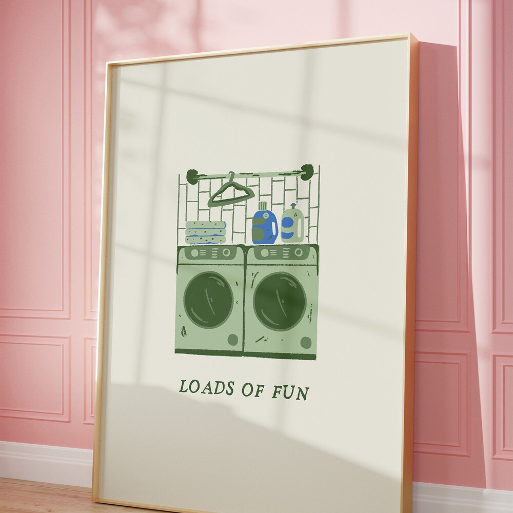 Kna Prints - Loads Of Fun Print Funny Laundry Sign Laundry Room Decor ...