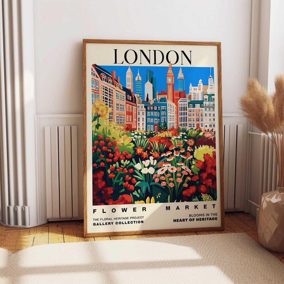 Kna Prints - London Flower Market Poster - British Floral And Cityscape ...
