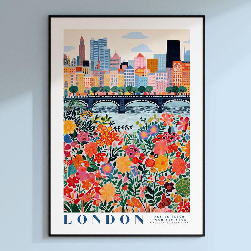 Kna Prints - London Flower Market Poster, London Travel Art, London ...