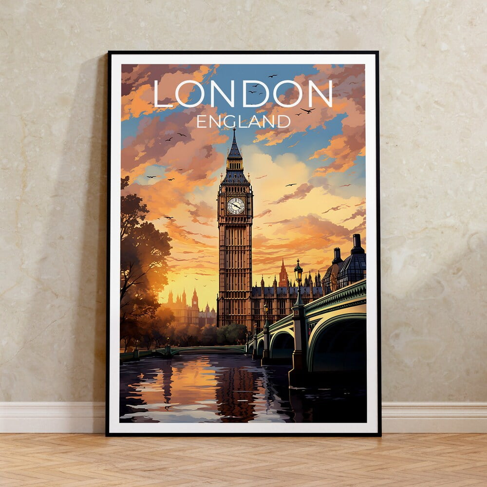 Kna Prints - London Travel Poster, England Wall Art, England Print ...