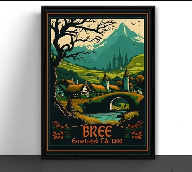 Kna Prints - Lord Of The Rings Lotr Bree J.R.R. Tolkien Poster Travel ...
