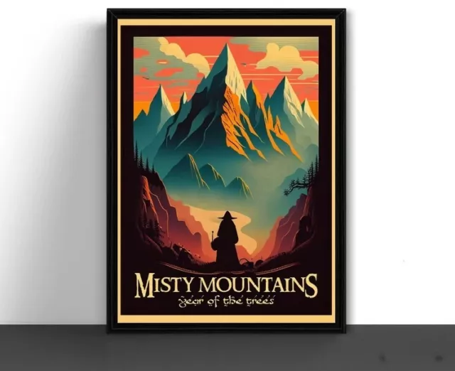 Kna Prints - Lord Of The Rings Lotr Mitsy Mountains J.R.R. Tolkien ...