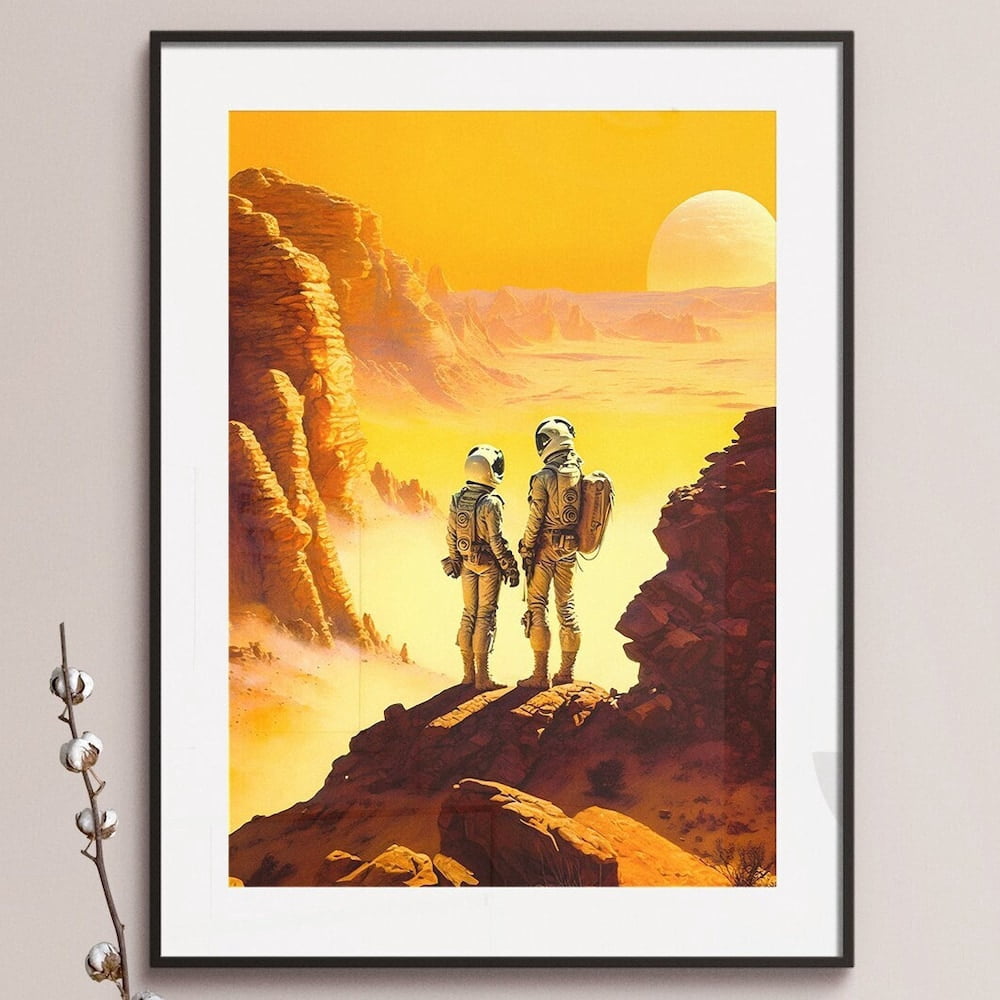 Kna Prints - Love On Mars, Digital Download, Retro Futurism, Vintage ...