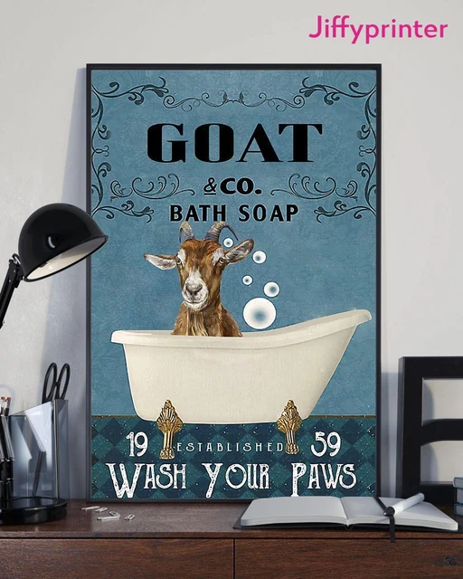 Kna Prints - Lovely Goat Bath Soap Poster Wall Art Vertical For Home ...